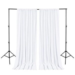 Hiasan Backdrop Curtains for Parties, Polyester Photography Backdrop Drapes for Family Gatherings, Wedding Decorations, 5ftx10ft, Set of 2 Panels