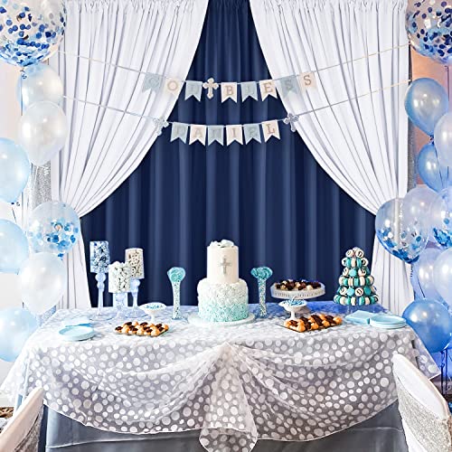 Hiasan Backdrop Curtains for Parties, Polyester Photography Backdrop Drapes for Family Gatherings, Wedding Decorations, 5ftx10ft, Set of 2 Panels