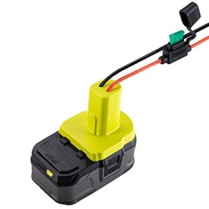 Upgraded Power Wheel Adaptor for Ryobi 18V Battery with Fuse & Wire terminals,Power Connector for Rc Car, Robotics,Rc Truck, DIY,Work for 18V P100 P102 P103 P107 P108 Li-ion & Ni-CD Battery