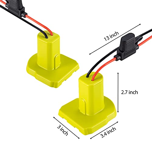 Upgraded Power Wheel Adaptor for Ryobi 18V Battery with Fuse & Wire terminals,Power Connector for Rc Car, Robotics,Rc Truck, DIY,Work for 18V P100 P102 P103 P107 P108 Li-ion & Ni-CD Battery