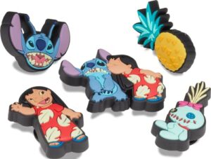 crocs jibbitz 5-pack disney shoe charms | jibbitz for crocs, lilo and stitch, one size