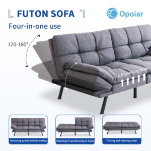 Opoiar Bed,Memory Foam Convertible Loveseat Couch, Sleeper Sofa Modern Futon Sets Sofabed, 71 x 33 x 31.5 inches, Grey