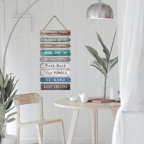 Inspirational Wall Art Decor for Office, Wooden Rustic Hanging Motivational Wall Art Decoration Sign, Inspiring Positive Quotes Wall Art for Home Living Room Bedroom Bathroom Classroom Gym 12"x24"