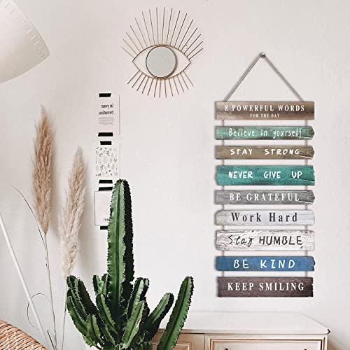 Inspirational Wall Art Decor for Office, Wooden Rustic Hanging Motivational Wall Art Decoration Sign, Inspiring Positive Quotes Wall Art for Home Living Room Bedroom Bathroom Classroom Gym 12"x24"