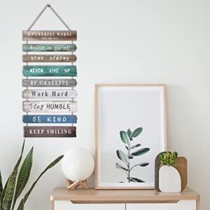 Inspirational Wall Art Decor for Office, Wooden Rustic Hanging Motivational Wall Art Decoration Sign, Inspiring Positive Quotes Wall Art for Home Living Room Bedroom Bathroom Classroom Gym 12"x24"