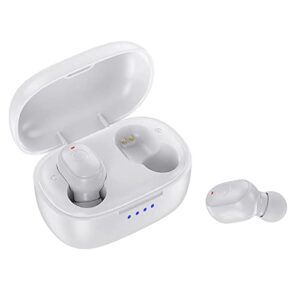 kenkuo wireless earbuds, 35hrs playtime bluetooth earbuds with microphone, immersive premium sound ear buds, long distance connection, wireless earphones compatible with iphone & android, white