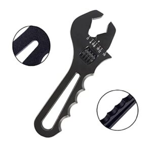 munirater 3AN-16AN Adjustable An Fitting Wrench Tool Light Aluminum Wrench Tool for Hose End Fitting Adapter Black