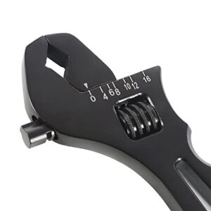 munirater 3AN-16AN Adjustable An Fitting Wrench Tool Light Aluminum Wrench Tool for Hose End Fitting Adapter Black