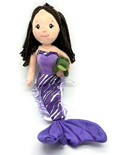 The Petting Zoo, Mermaid Doll with Alligator Stuffed Animal Friend- Great Gifts for Girls, Plush Doll with Alligator Plush Toy -17 Inches (Brown)