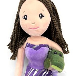 The Petting Zoo, Mermaid Doll with Alligator Stuffed Animal Friend- Great Gifts for Girls, Plush Doll with Alligator Plush Toy -17 Inches (Brown)