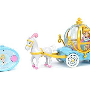 Jada Toys Disney Princess Cinderella Horse-Drawn Carriage RC Radio Control Vehicle, Toys for Kids