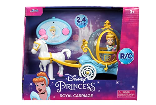 Jada Toys Disney Princess Cinderella Horse-Drawn Carriage RC Radio Control Vehicle, Toys for Kids