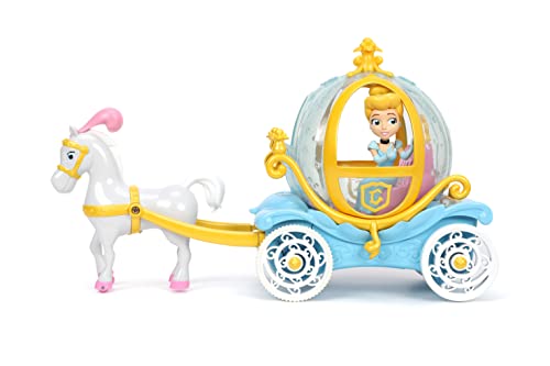 Jada Toys Disney Princess Cinderella Horse-Drawn Carriage RC Radio Control Vehicle, Toys for Kids