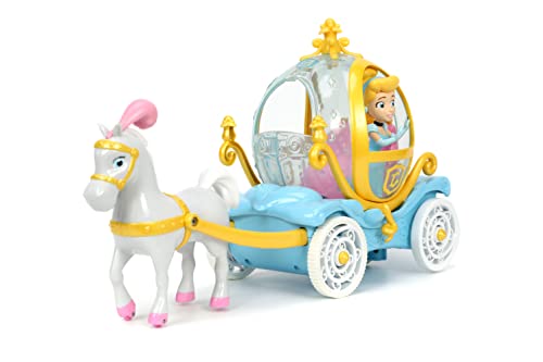 Jada Toys Disney Princess Cinderella Horse-Drawn Carriage RC Radio Control Vehicle, Toys for Kids