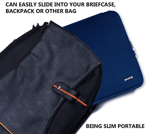 15.6 Inch Laptop Sleeve, Durable Shockproof Protective Cover Flip Case Briefcase Carrying Bag Compatible with 15.6" HP, ASUS, Lenovo, Acer, Notebook, Computer, Ultrabook, Chromebook, Blue