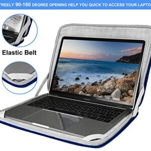 15.6 Inch Laptop Sleeve, Durable Shockproof Protective Cover Flip Case Briefcase Carrying Bag Compatible with 15.6" HP, ASUS, Lenovo, Acer, Notebook, Computer, Ultrabook, Chromebook, Blue