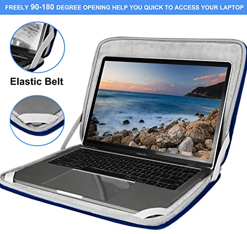 15.6 Inch Laptop Sleeve, Durable Shockproof Protective Cover Flip Case Briefcase Carrying Bag Compatible with 15.6" HP, ASUS, Lenovo, Acer, Notebook, Computer, Ultrabook, Chromebook, Blue