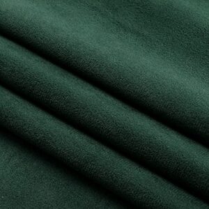 Victree Pom Pom Velvet Curtains for Bedroom, Blackout Curtains 52 x 84 inch Length - Room Darkening Sun Light Blocking Rod Pocket Window Drapes for Living Room, 2 Panels, Dark Green