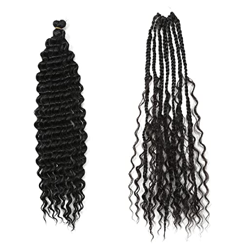 22-28 Inch Deep Wave Twist Crochet Hair Natural Synthetic Braid Hair Afro Curls Ombre Braiding Hair Extensions Hair ,C,1/piece/22 inch