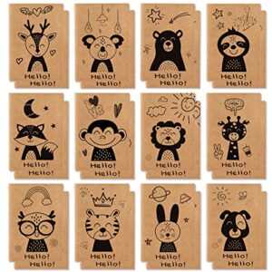 Sikao 24 Pack Cute Animals Mini Notebooks for Kids Party Favors, A6 Small Notebooks for Girls Teens, Notebook Bulk for Class Prizes Bag Stuffer, Little Journals for Kids, Happy Mini Journal