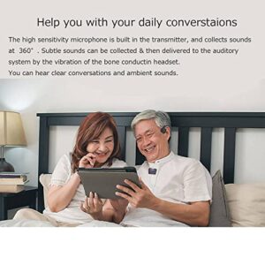 Wireless TV Listening Headsets Hearing Device Bone conduction Hearing Assist Headphones for Senior Adult Hard of Hearing to Watch TV & Conversation