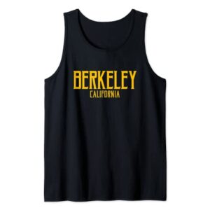 Berkeley California CA Vintage Text Amber Print Tank Top