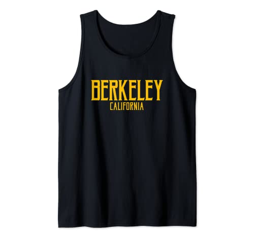 Berkeley California CA Vintage Text Amber Print Tank Top