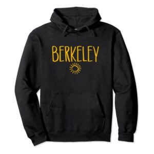 Berkeley California CA Sun Drawing Amber Print Pullover Hoodie