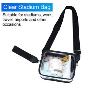 Petutu Clear Purse Clear Crossbody Bag for Women Clear Bag Stadium Approved for Concerts, Festivals, Black