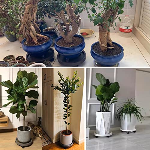 3 Pack Plant Caddy with Wheels Rolling Plant Stand with Wheels 13 Inch Plant Dolly Heavy Duty Large Potted Plant Mover with Casters for Indoor and Outdoor, Grey