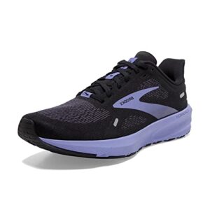 brooks women’s launch 9 neutral running shoe - black/ebony/purple - 9