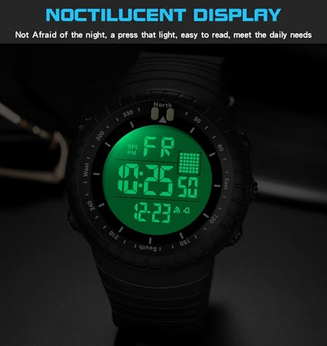 Men Digital Watch Waterproof Sports Military Watch Tactical Watches for Men Wrist Watch Big Face LED Backlight Alarm Stopwatch