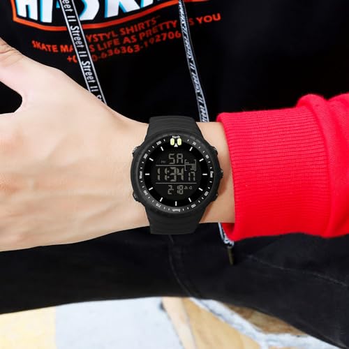 Men Digital Watch Waterproof Sports Military Watch Tactical Watches for Men Wrist Watch Big Face LED Backlight Alarm Stopwatch