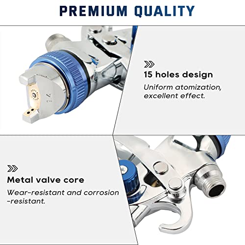 ATPEAM HVLP Gravity Feed Air Spray Gun with 3 Nozzles 1.4/1.7/2mm Nozzle Size 600cc | Spray Paint Gun Professional Kits for Car Primer, Surface Painting, Topcoat