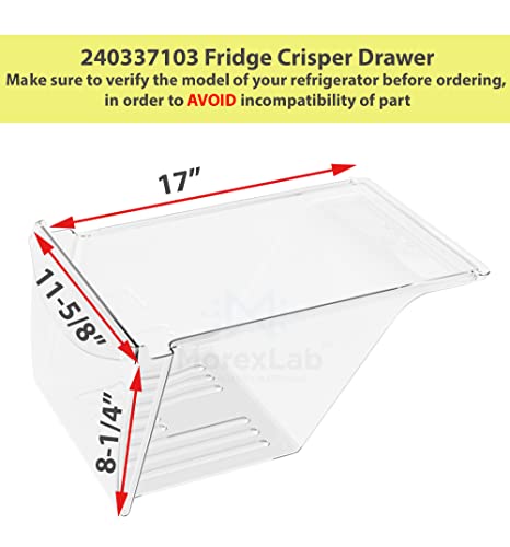 240337103 Fridge Crisper Drawer Compatible with Frigidaire 240337102, 240337105, 240337107, 240337108, 240337109, 891037 Refrigerator Drawers – Refrigerator Shelf Crisper Bin