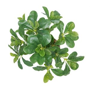 Hisow Artificial Potted Plant Leaves, 16.9" Artificial Shrubs Plants Arrangements Fake Eucalyptus Leaves with Vase Faux Greenery Leaves for Home Garden Table Centrepieces Garden Décor