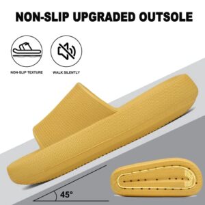 Geweo Cloud Slippers for Women Men Thicken Sole Pillow Cushion Slides Super Comfy Soft Memory Foam Slides Non Slip House Shower Slides Sandals Plastic Yellow Slides Unisex 8-9Women/7-8Men