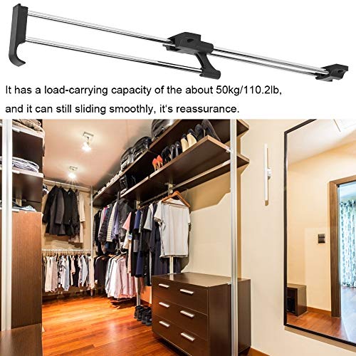 Hanging Closet Rod Expandable Storage Rack Adjustable Rod Poles for Hanging Clothes Indoor Outdoor houseware(30)