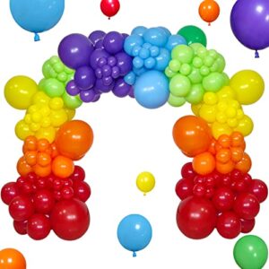 kawkalsh rainbow balloon arch kit 111pcs 18 12 5 inch latex colorful party balloons garland for birthday baby shower wedding engagement anniversary christmas party decorations