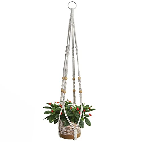 HOBBYMATE Macrame Hanging Plant Holder Without Plant Pot, Indoor & Outdoor Plant Hangers with Ceiling Hooks