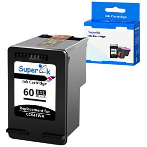 usuperink remanufactured ink cartridge replacement for hp 60 60xl cc641wa compatible with deskjet d1660 d1663 photosmart c4600 c4610 envy 100 110 120 all-in-one printer (1 pack, black)