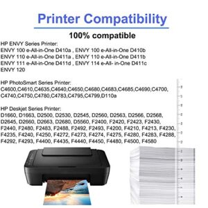 USUPERINK Remanufactured Ink Cartridge Replacement for HP 60 60XL CC641WA Compatible with Deskjet D1660 D1663 PhotoSmart C4600 C4610 Envy 100 110 120 All-in-One Printer (1 Pack, Black)