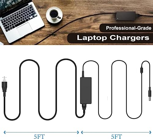 Charger for Dell Laptop Charger, 65W 45W, Portable, for All Dell Inspiron, Latitude, Vostro Round Power Connector