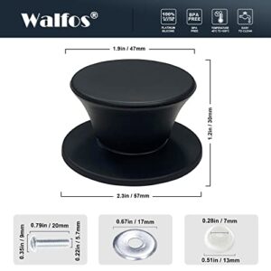 Walfos Universal Silicone Pot Lid Replacement Knob, Heat Resistant Pan Lid Holding Handles, Dishwasher Safe, BPA Free, Great for Slow Cookers, Skillets and Kitchen Cookware Covers, 1 Pack