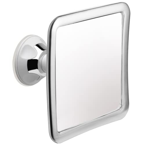 MIRRORVANA Fogless Shower Mirror for Shaving with Upgraded Suction, Anti Fog Shatterproof Surface and 360° Swivel, 6.3" x 6.3" (Chrome)