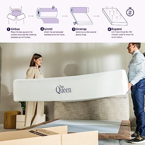 NapQueen 8 Inch Twin Size Mattress, Bamboo Charcoal Memory Foam Mattress, Bed in a Box