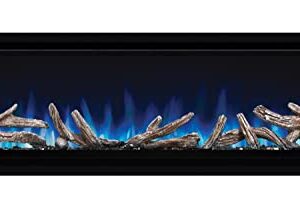 Napoleon Alluravision 50 - NEFL50CHD - Deep Depth Wall Hanging Electric Fireplace, 50-in, Black, Crystal & Log Ember Bed, 3 Flame Colors, Remote Included