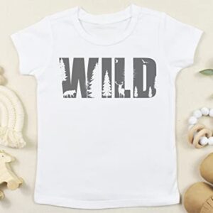 Wild Baby Bodysuit, Adventure Baby Clothes, Wild Baby Shirt, Nature Lover Hiking Baby Shower Gift, Mountain Shirt (12M Long Sleeve Bodysuit) (0-3M Short Sleeve Bodysuit)