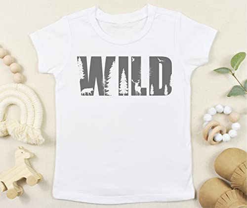 Wild Baby Bodysuit, Adventure Baby Clothes, Wild Baby Shirt, Nature Lover Hiking Baby Shower Gift, Mountain Shirt (12M Long Sleeve Bodysuit) (0-3M Short Sleeve Bodysuit)