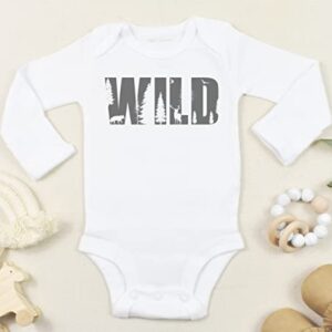 Wild Baby Bodysuit, Adventure Baby Clothes, Wild Baby Shirt, Nature Lover Hiking Baby Shower Gift, Mountain Shirt (12M Long Sleeve Bodysuit) (0-3M Short Sleeve Bodysuit)